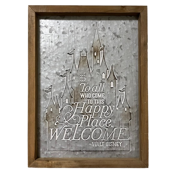 Disney | Wall Decor | Disney Hallmark Disneyland Castle Walts Quote ...
